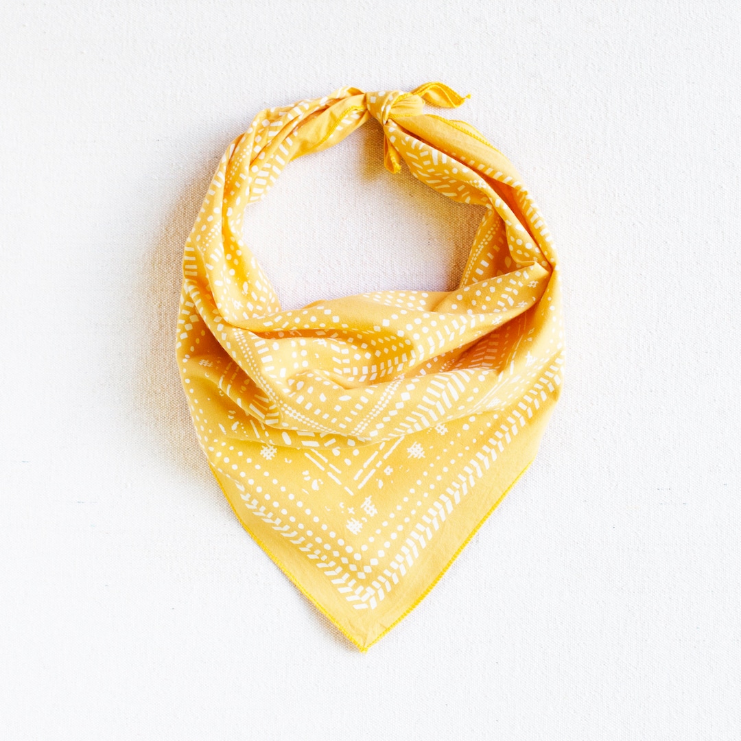 Golden Yellow Bandana, Modern Halftone Print, 100 % Cotton and Made in ...