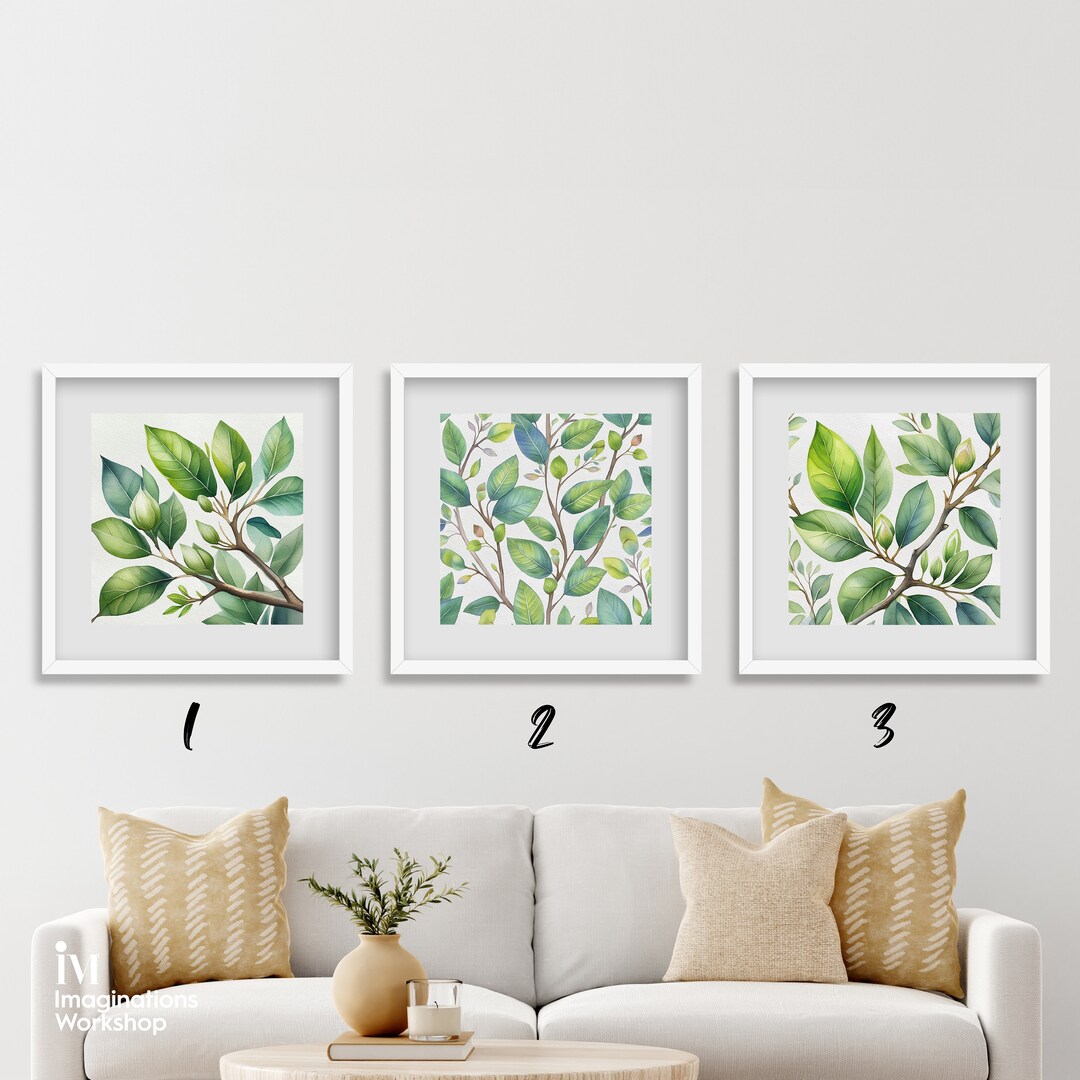 Green Leaf Poster, Botanical, Minimalist Plant, Trendy Wall Art ...