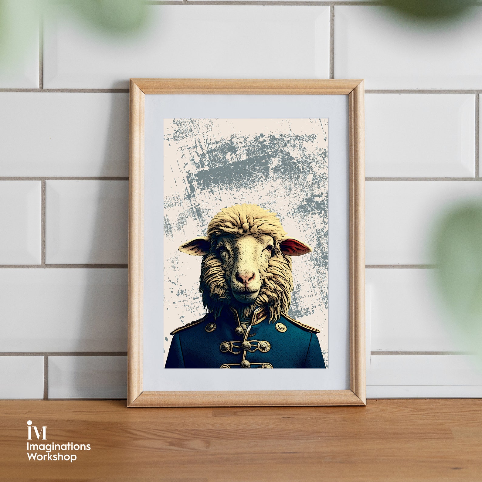 Sheep Portrait | Military Officer | Trendy Wall Art | Animal Head ...