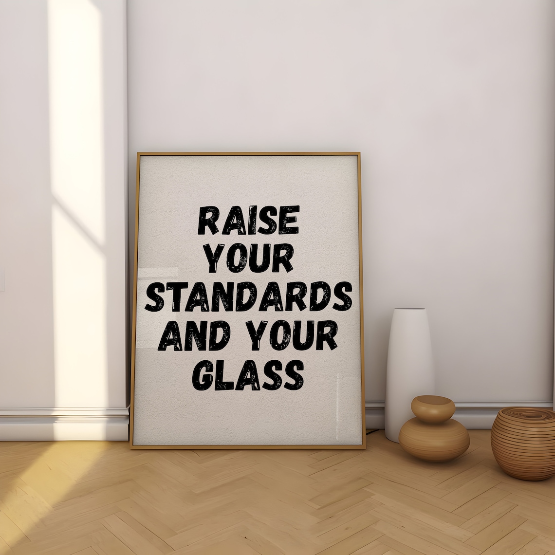 Raise Your Standards and Your Glass Motivational Quotes Poster - Etsy