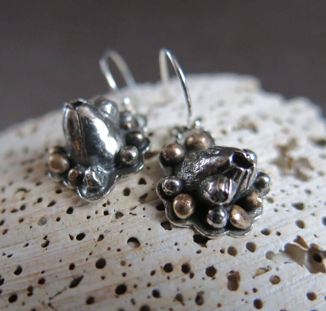 Barnacle Earrings, Sterling Silver Bronze Ocean Beach Lover Gift Bronze ...