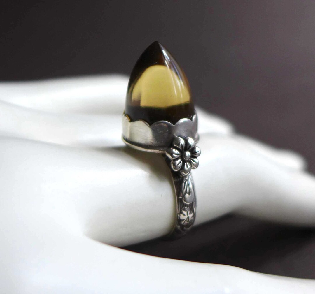 Bullet Gemstone Ring, Beer Bottle Quartz Ring, Artisan Size 6.75 ...