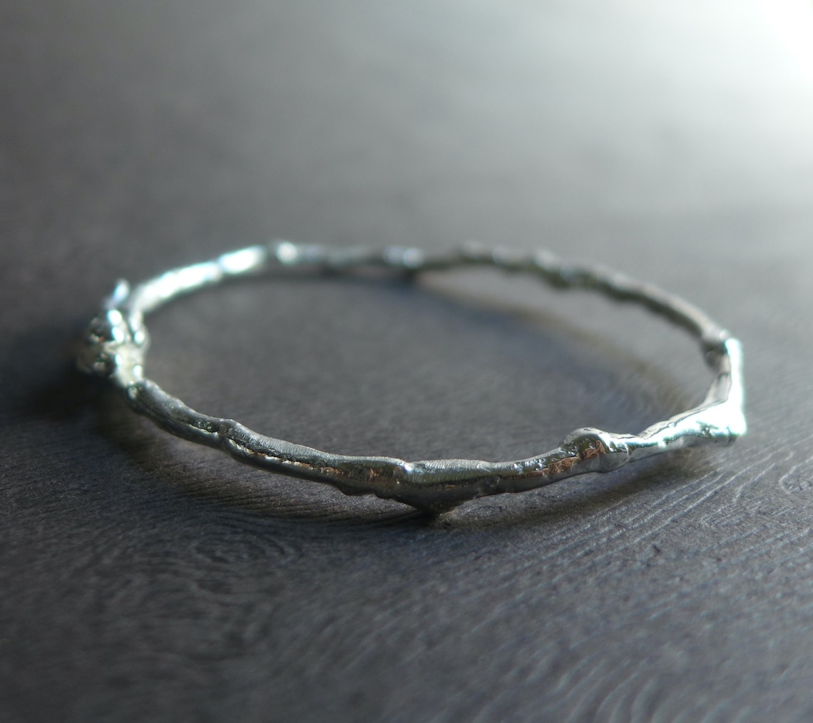 NYC Textured Twig Bangle Bracelet Winter Branches Cast | Etsy