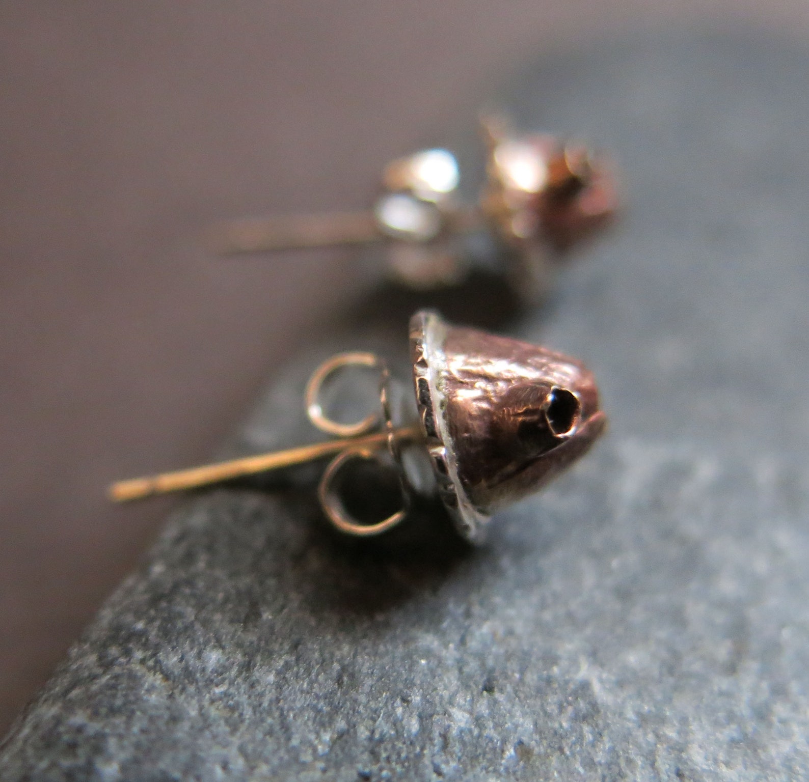 Bronze Silver Barnacle Stud Post Earrings, Ocean Beach Lover Gift Sea ...