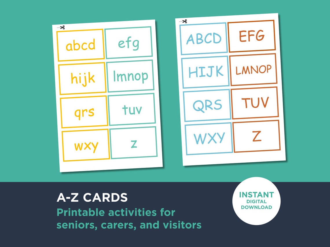 Dementia Activities Alphabet Match up Activity Alzheimers Activity for ...