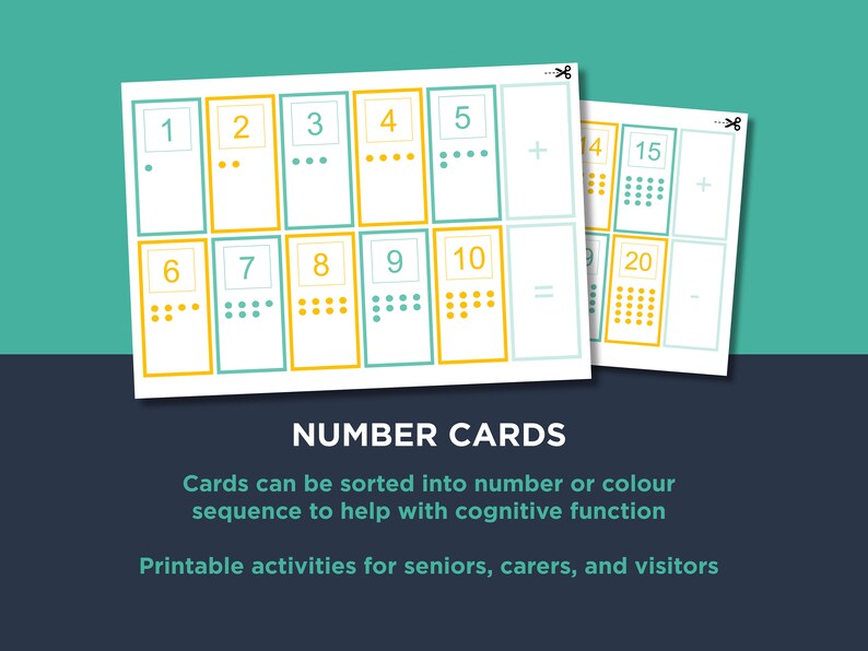Dementia Activities Number Sorting Card Activity Alzheimers Activity ...