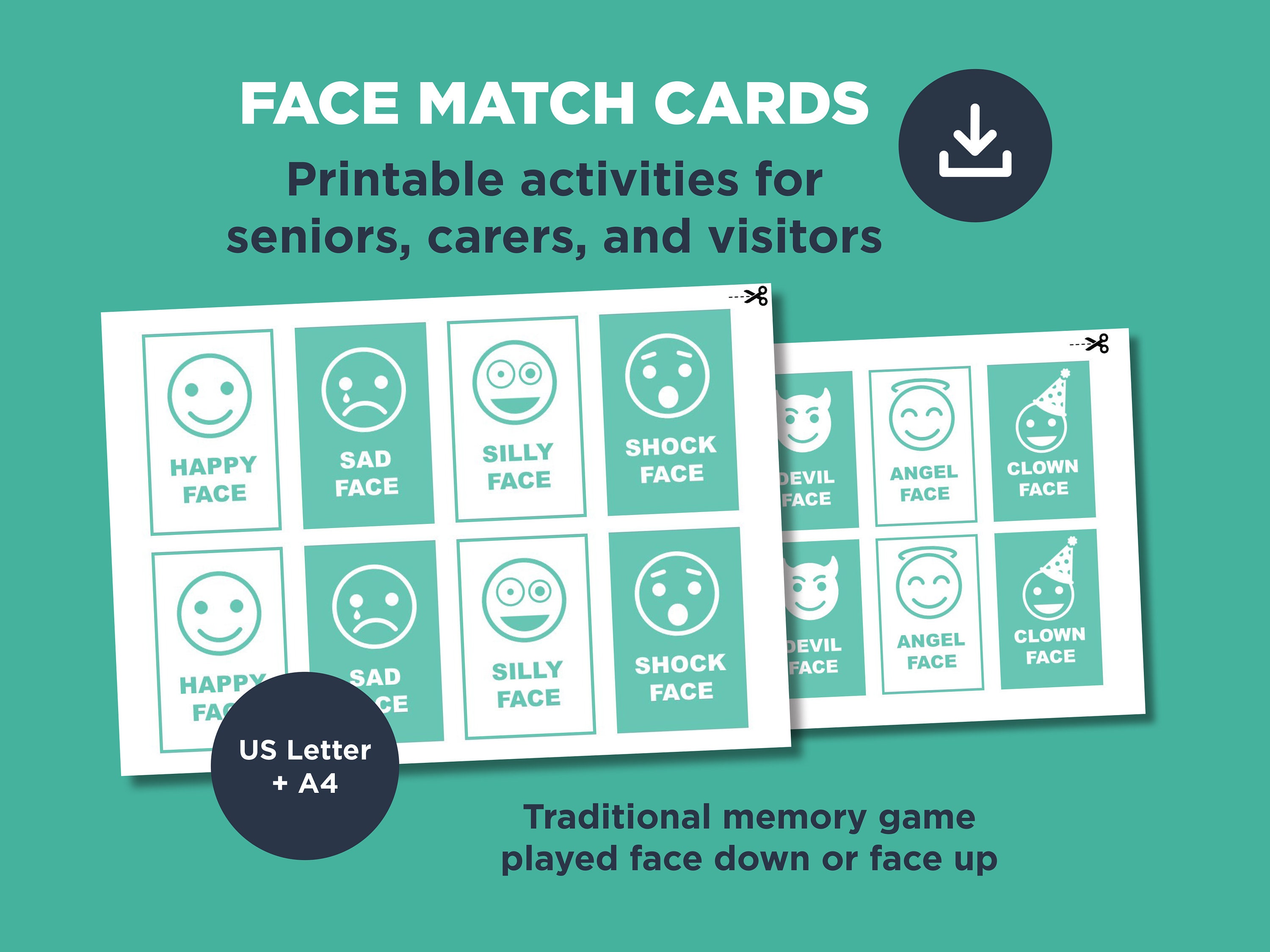 Dementia Activities Match up Memory Game Activity Alzheimers Activity ...