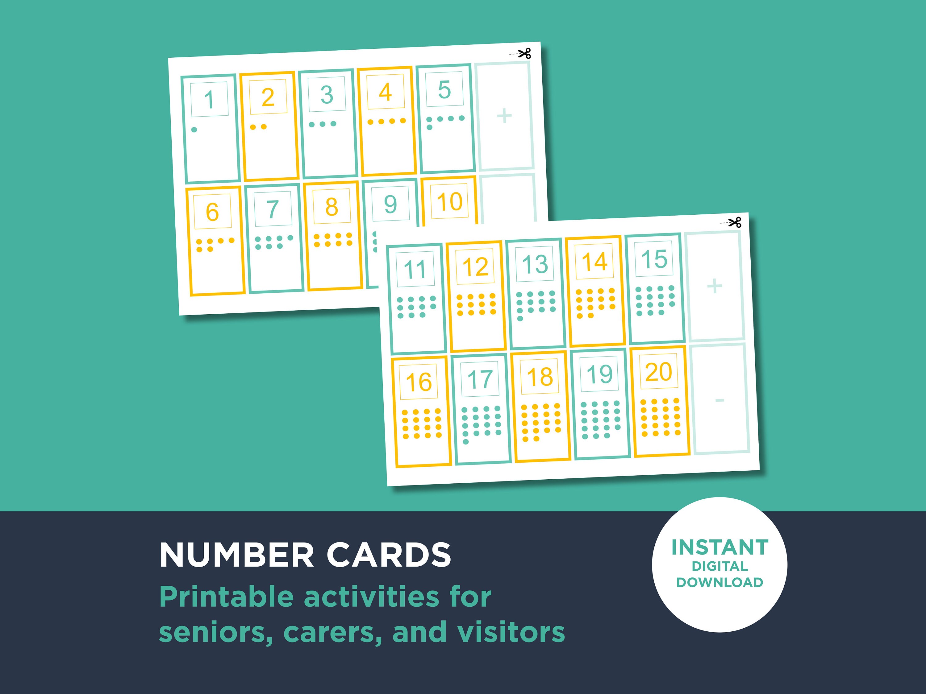 Dementia Activities Number Sorting Card Activity Alzheimers Activity ...