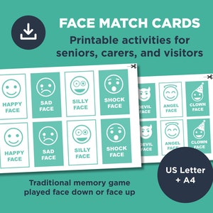 Dementia Activities Match up Memory Game Activity Alzheimers Activity ...