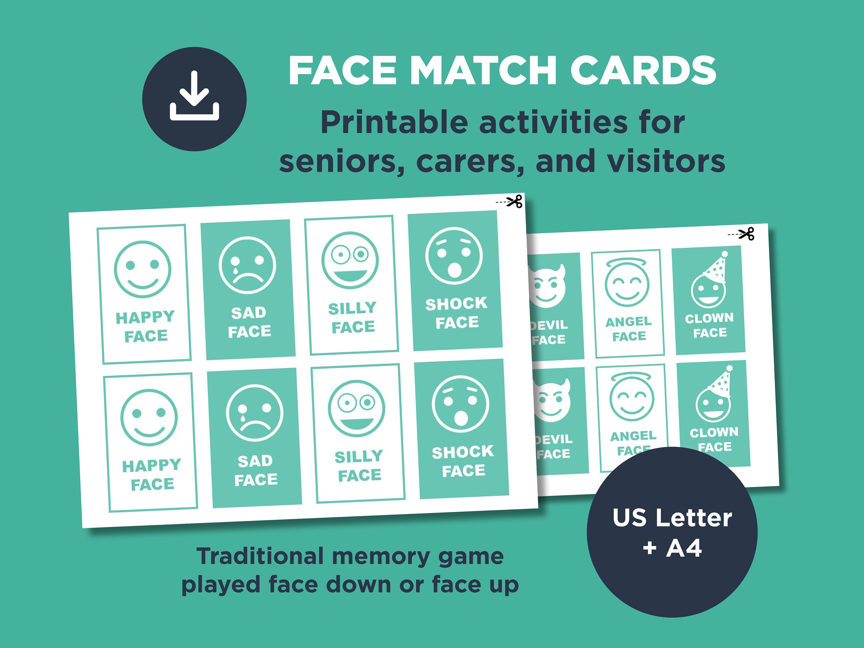 Dementia Activities Match up Memory Game Activity Alzheimers Activity ...