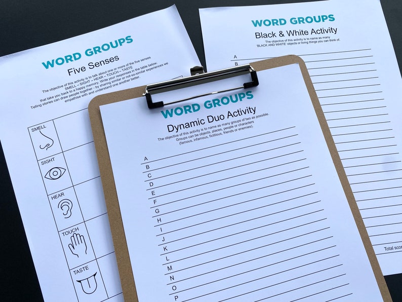 Dementia Activities Word Group Creator Activity Alzheimers Activity for ...