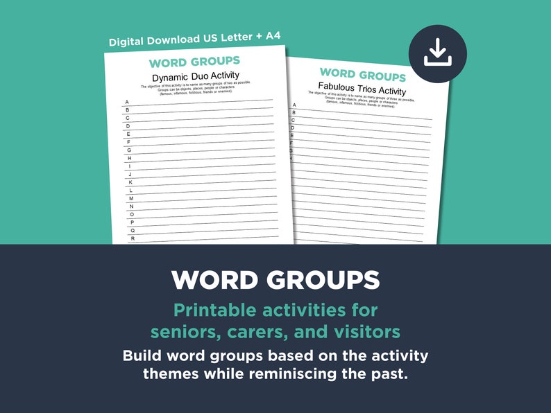 Dementia Activity: Word Group Game for Seniors (digital Download) - Etsy
