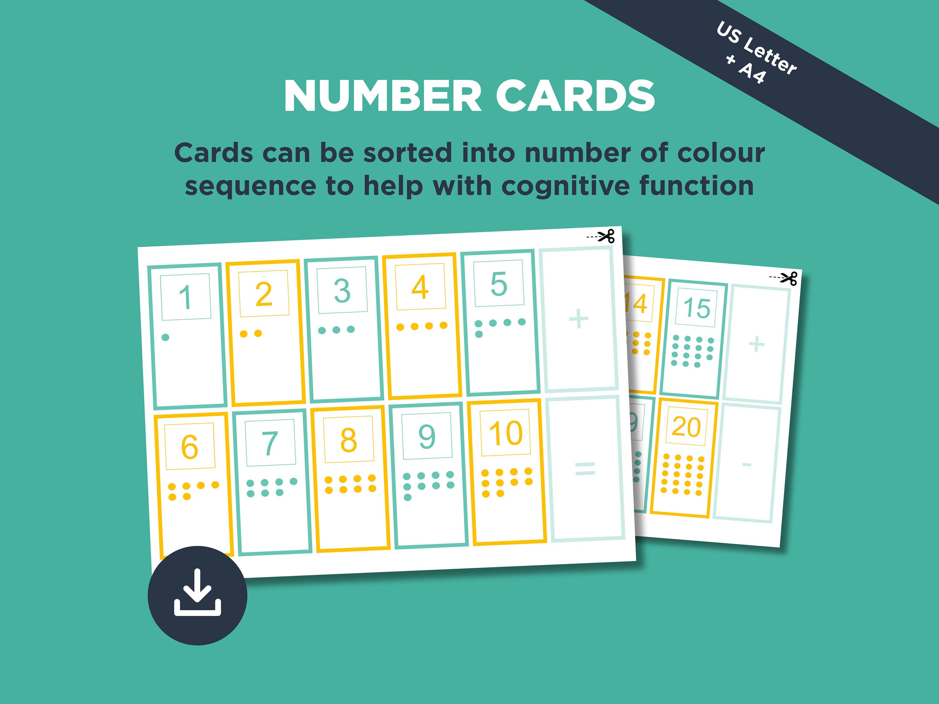 Dementia Activities Number Sorting Card Activity Alzheimers Activity ...