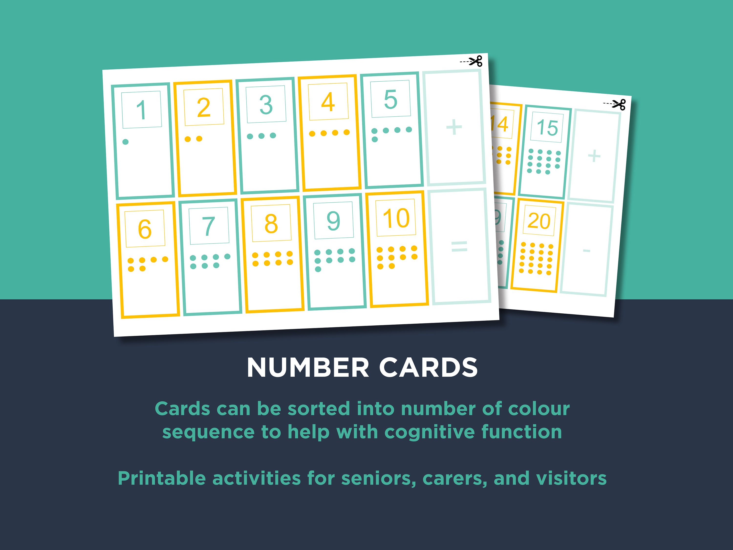 Dementia Activities Number Sorting Card Activity Alzheimers Activity ...