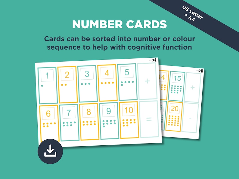 Dementia Activities Number Sorting Card Match up Activity Alzheimers ...