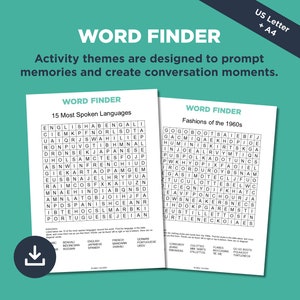 Dementia Word Finder: Brain Games for Seniors (digital Download) - Etsy