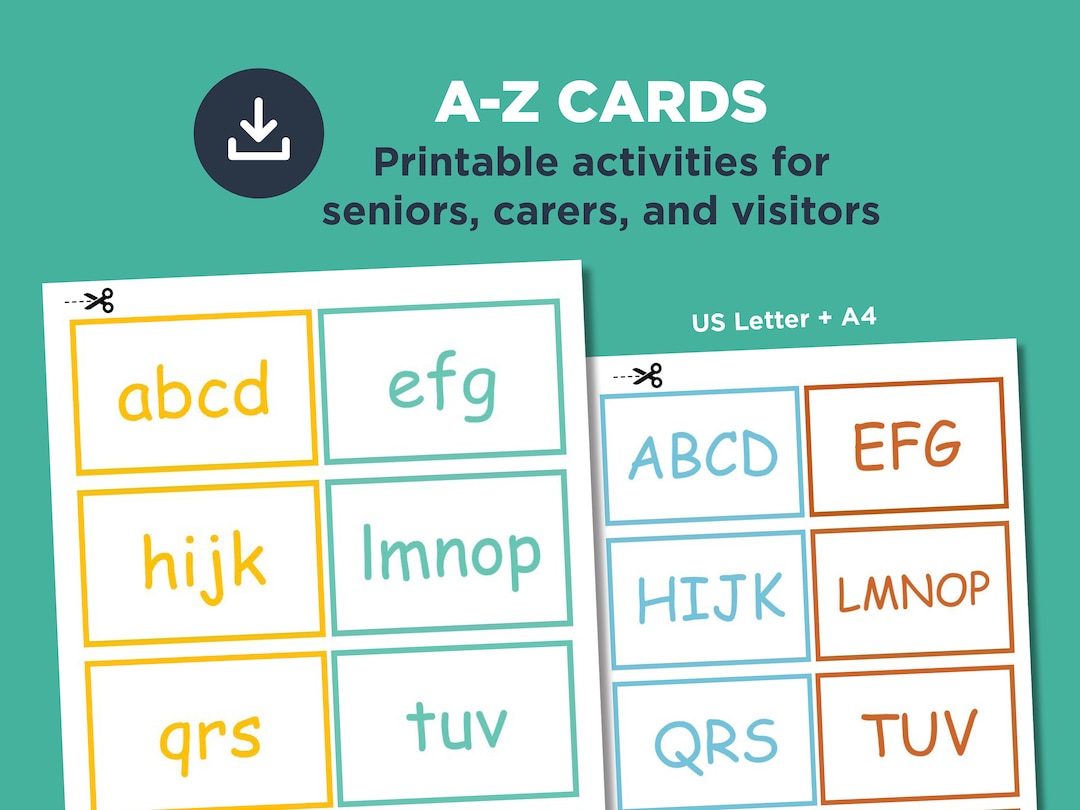 Dementia Activities Alphabet Match up Activity Alzheimers Activity for ...