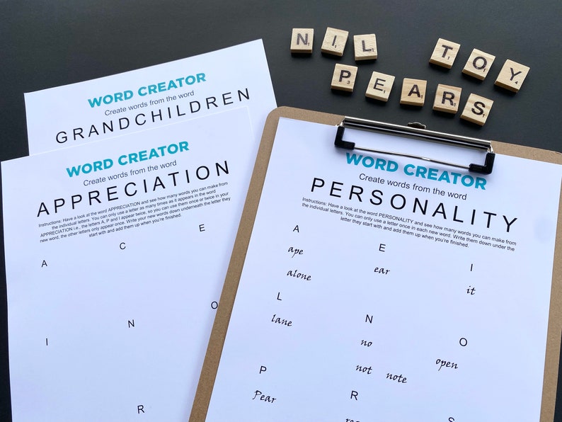 Dementia Activities Word Creator Activity Alzheimers Activity for ...