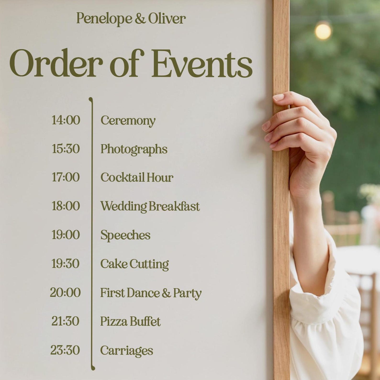 Modern Wedding Order of Events Sign: Minimalist Ceremony Timeline Print ...