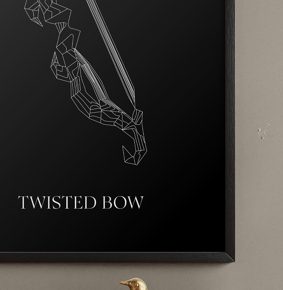 Runescape Twisted Bow Print Video Games Weapon Gifts for Him Gradient ...