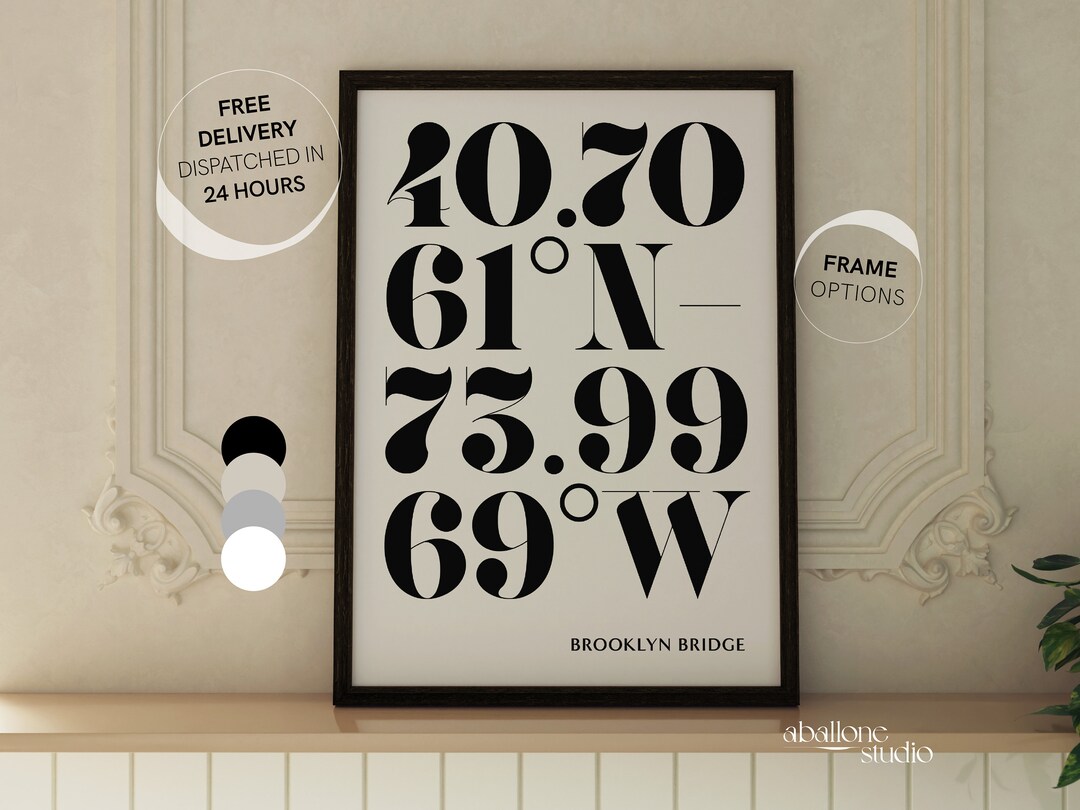 Custom Location Prints for House Warming Gift Personalised Location ...