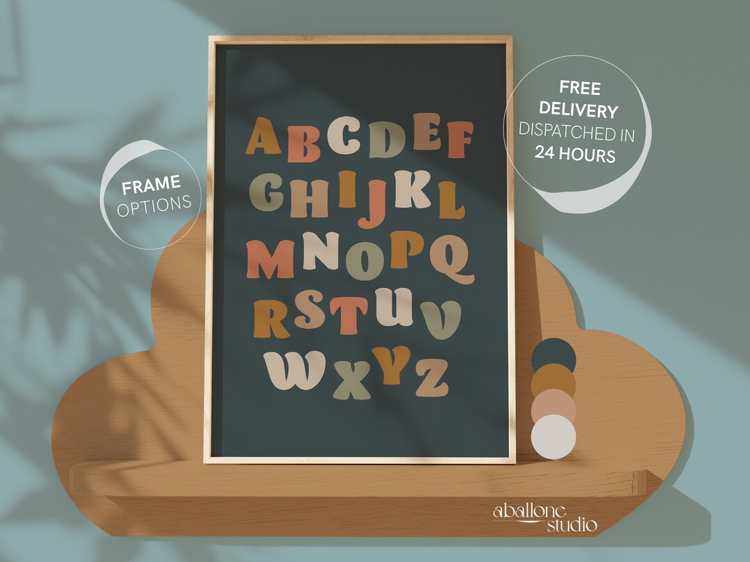 Alphabet Navy Poster Montessori Classroom Decor Playroom Boy First ...