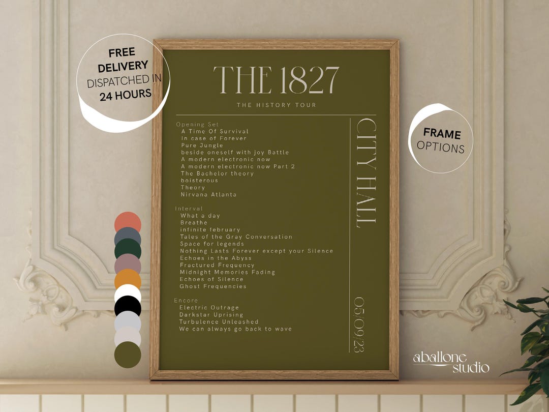 Personalised Set List Print Music Wall Art Serif Album Cover Posters ...