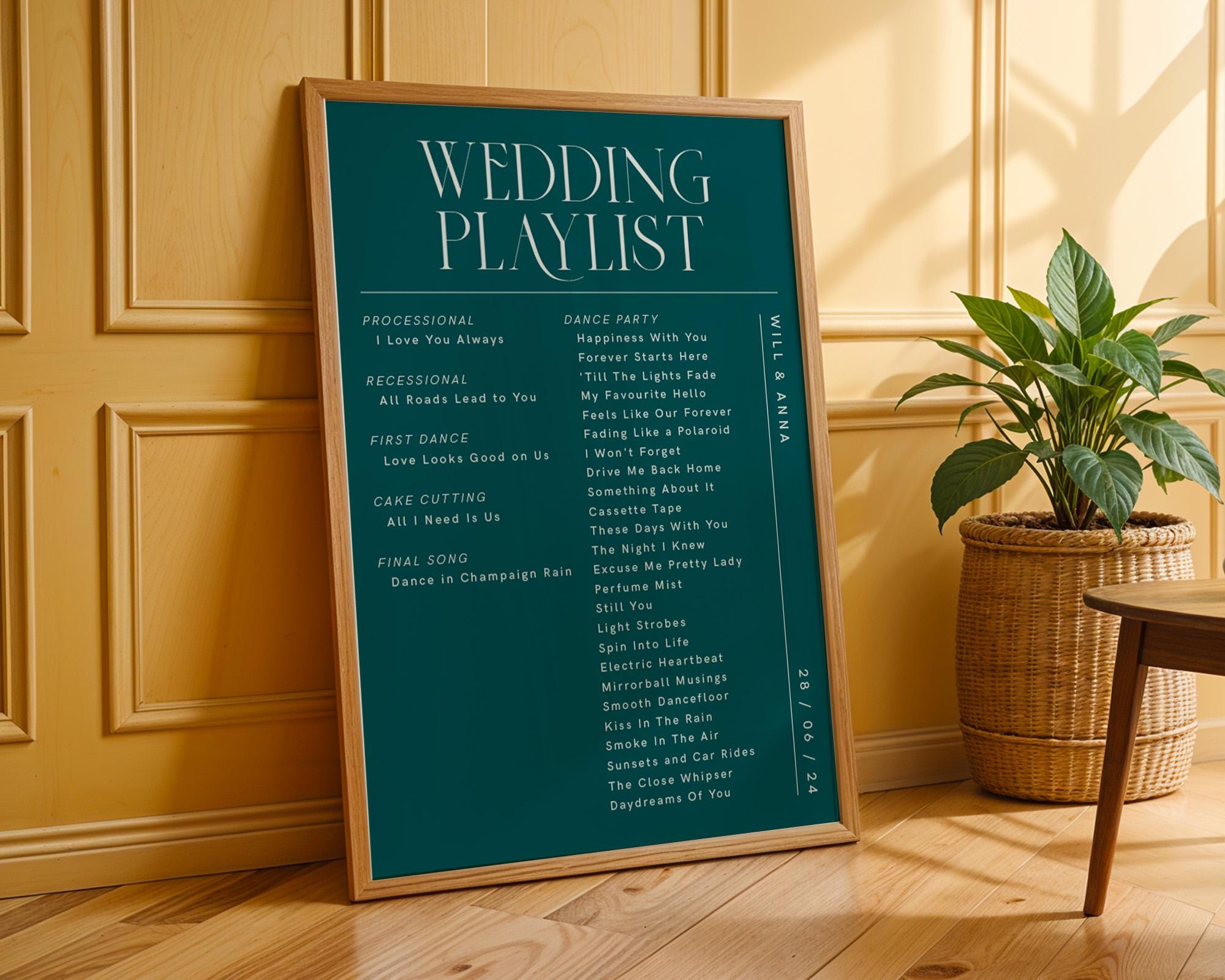 Custom Wedding Playlist Song Print Personalised Wedding Playlist First ...