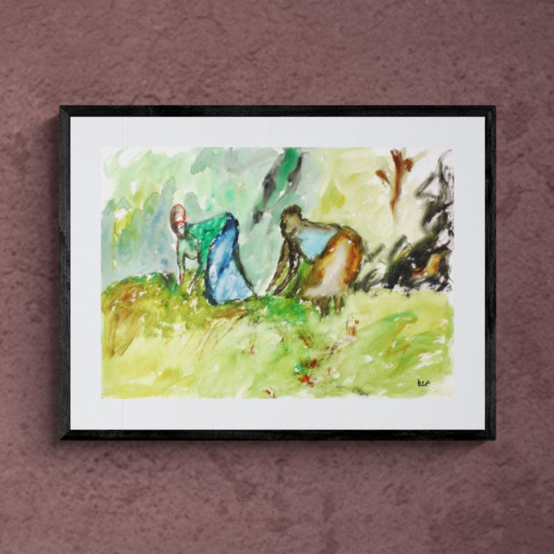 Hard Work Reap the Rewards - Original Expressionist Watercolour ...