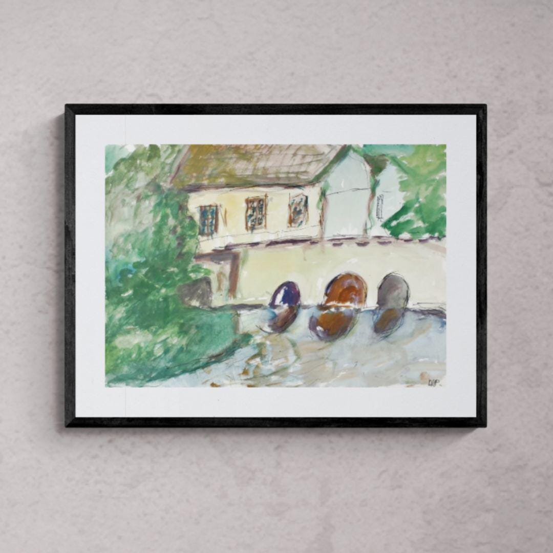 Lines Come Together - Original Expressionist Watercolour Painting of ...