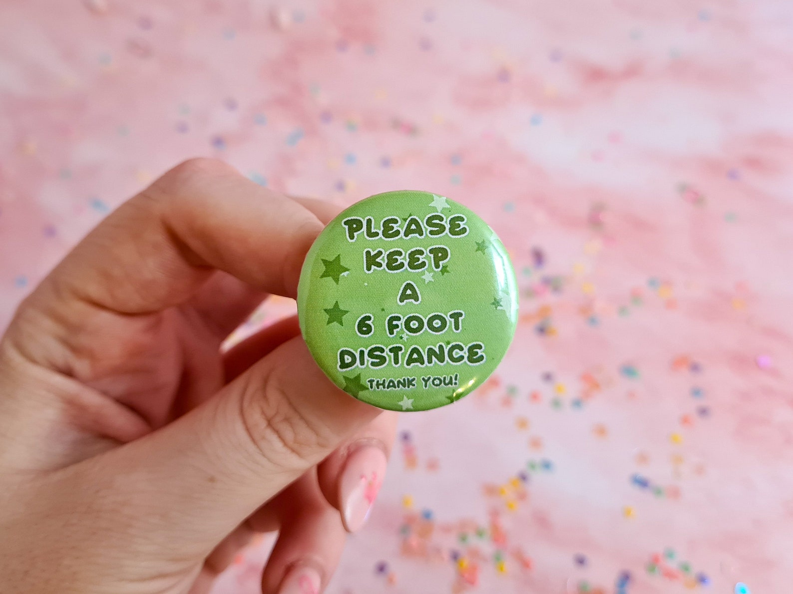 Button Badge for Personal Space, Accessible Pin, Anti-touch Reminder ...