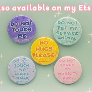 Do Not Touch Me Badge | Personal Space Reminder | Accessible ...