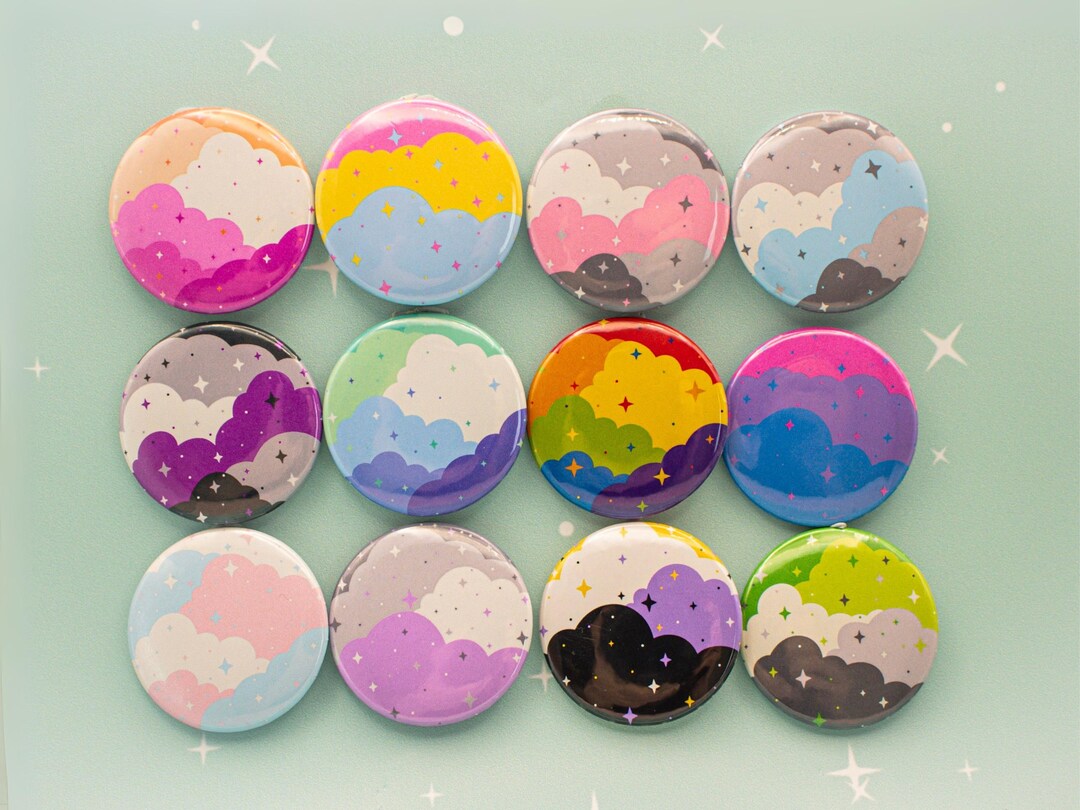 Subtle LGBTQ+ Pride Cloud Badge | Discreet Pastel Pride Pin | Hidden ...
