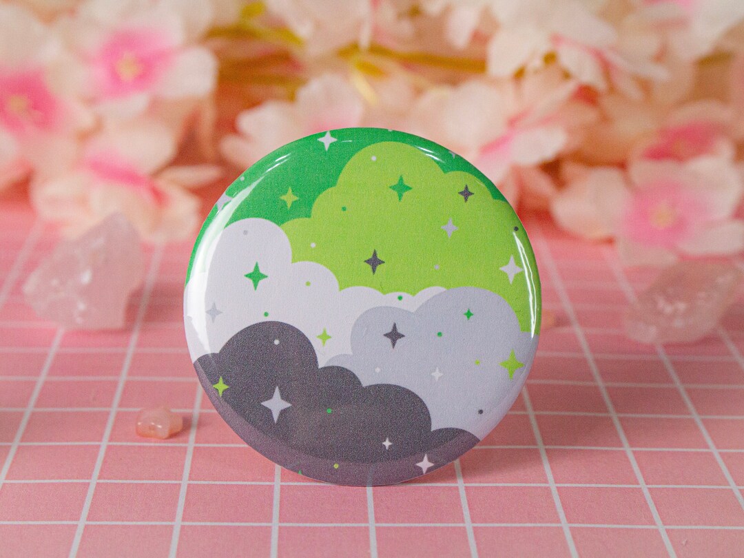 Subtle Aromantic Pride Cloud Badge | Discreet Pastel Pride Pin | Hidden ...