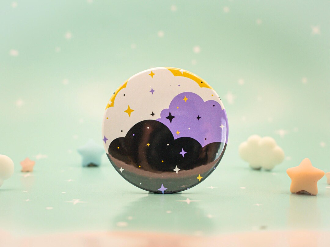Subtle Nonbinary Pride Cloud Badge | Discreet Pride Pin | Hidden NB ...