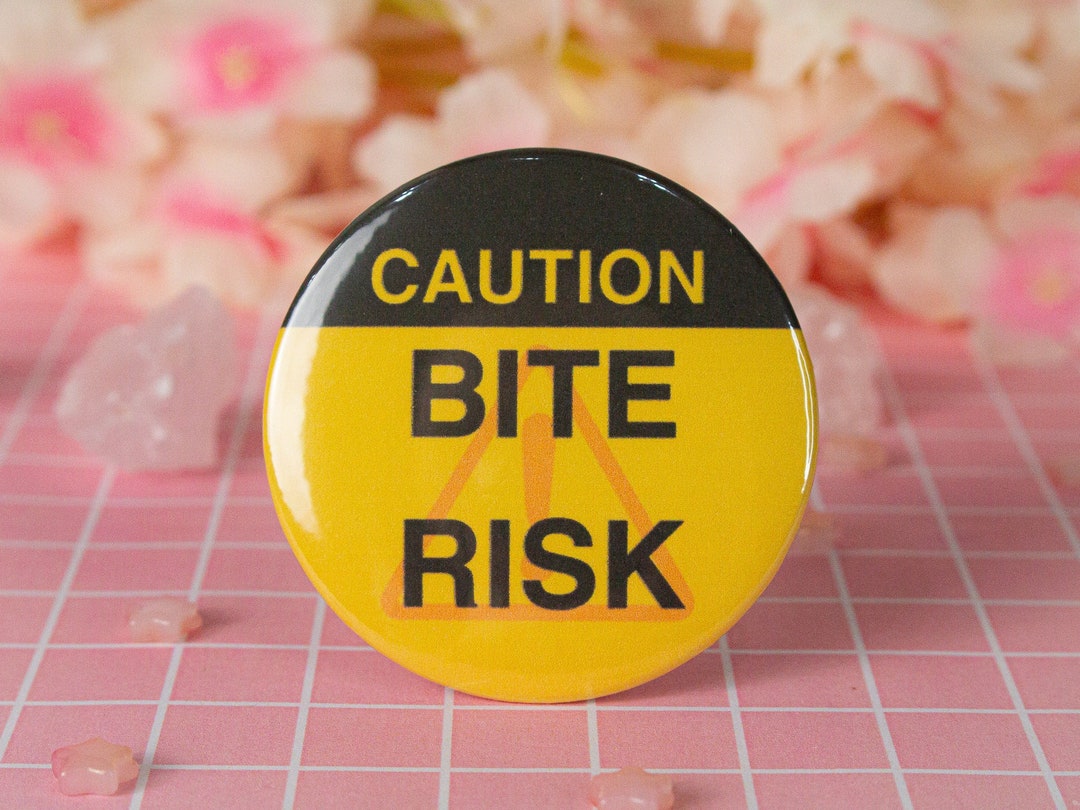 CAUTION: Bite Risk | Furry Cosplay Nonverbal Communication Badges for ...