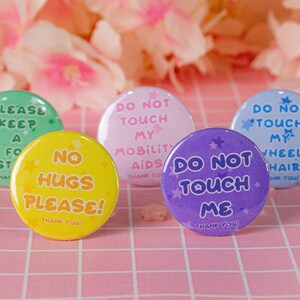 Nonverbal Communication Badge for Personal Space | Mobility Aid Pin ...