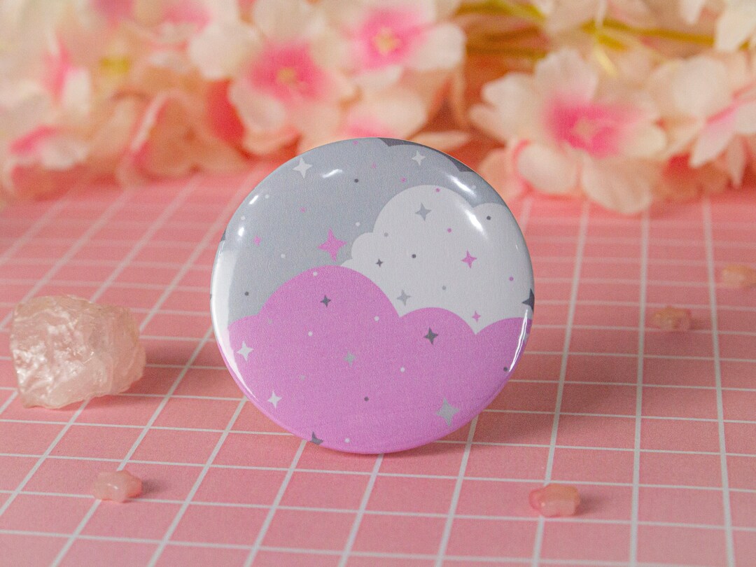 Subtle Asexual Pride Cloud Badge | Discreet Pastel Pride Pin | Hidden ...