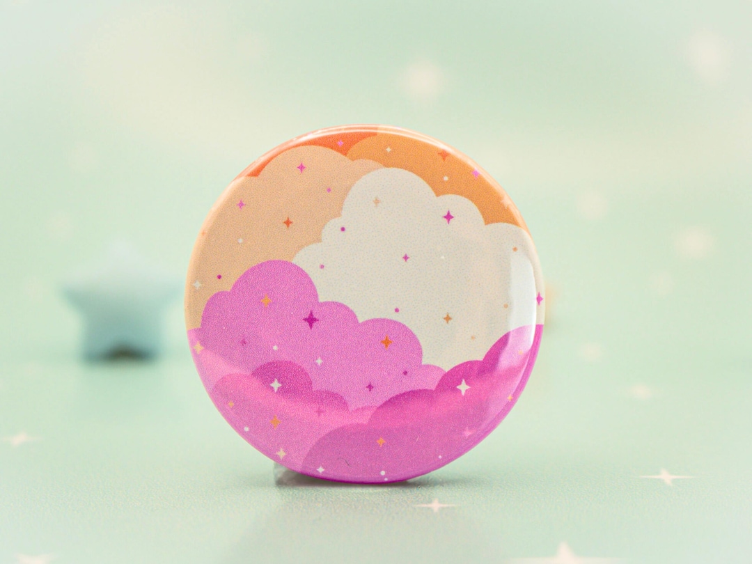 Subtle Lesbian Pride Cloud Badge | Discreet Pride Pin | Hidden WLW ...
