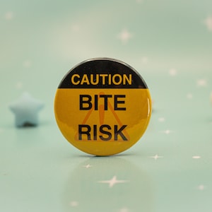 CAUTION: Bite Risk | Furry Cosplay Nonverbal Communication Badges for ...