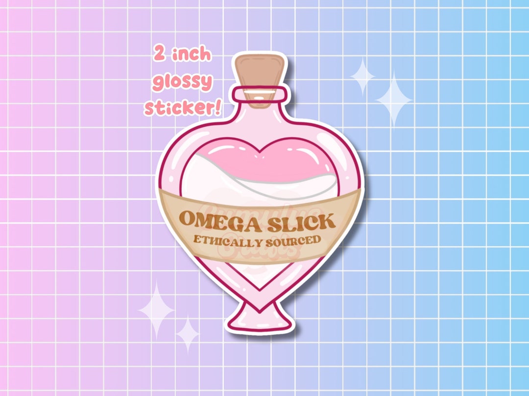 Omega Slick Bottle Sticker Potion Vial Glossy Stickers Cute Pink ...