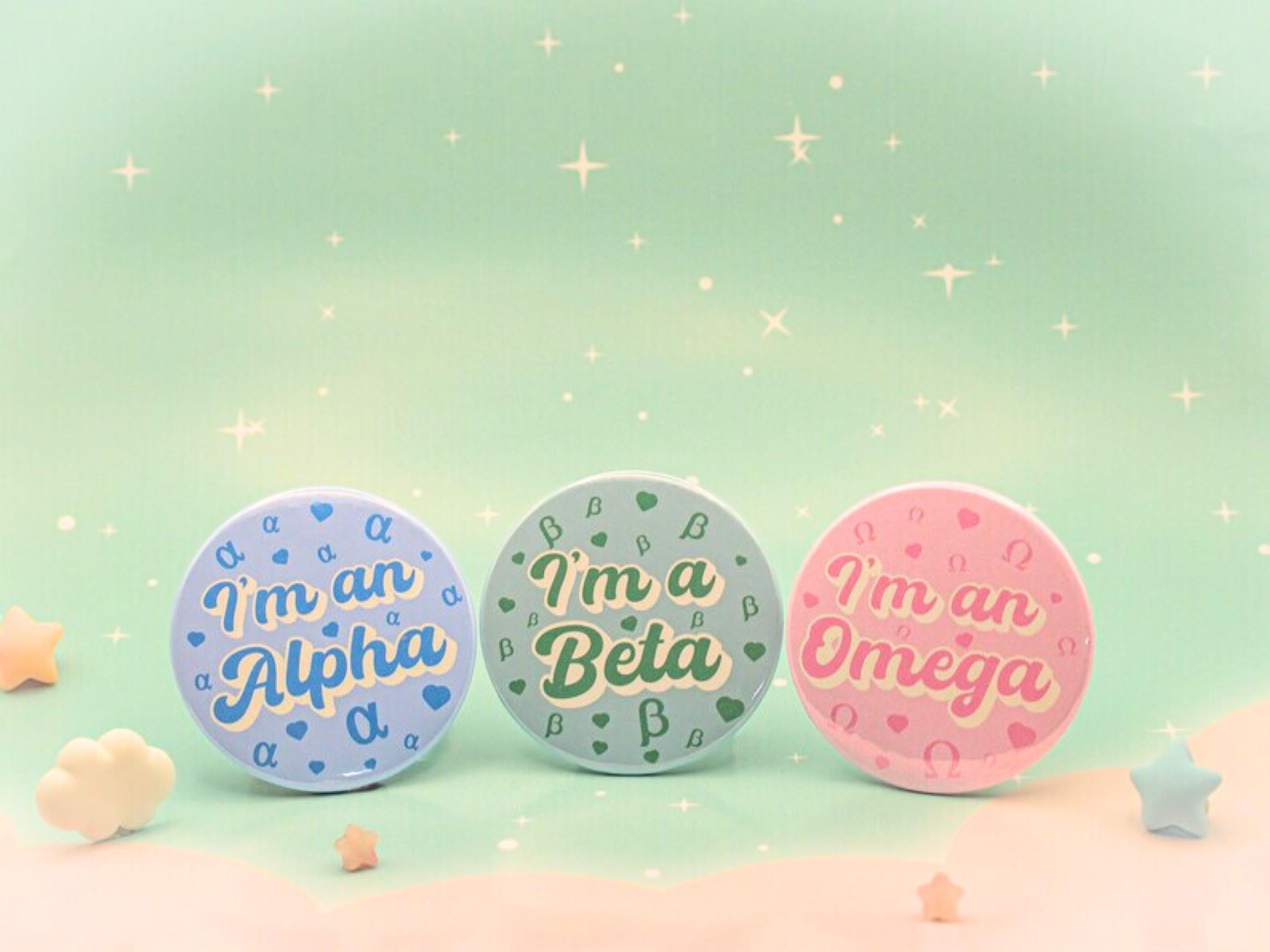I'm an Alpha/omega/beta Badge | Omegaverse Fanfiction Pin | AO3 Fandom ...