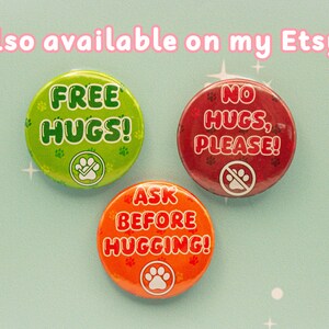 Hug Traffic Light Badge for Comic Conventions | Button Pin for Furry ...