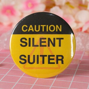 CAUTION Badges | Furry Nonverbal Communication Pin for Comic Cons ...