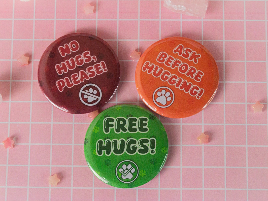 Hug Traffic Light Badge for Comic Conventions | Button Pin for Furry ...