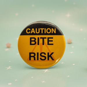 CAUTION: Bite Risk | Furry Cosplay Nonverbal Communication Badges for ...