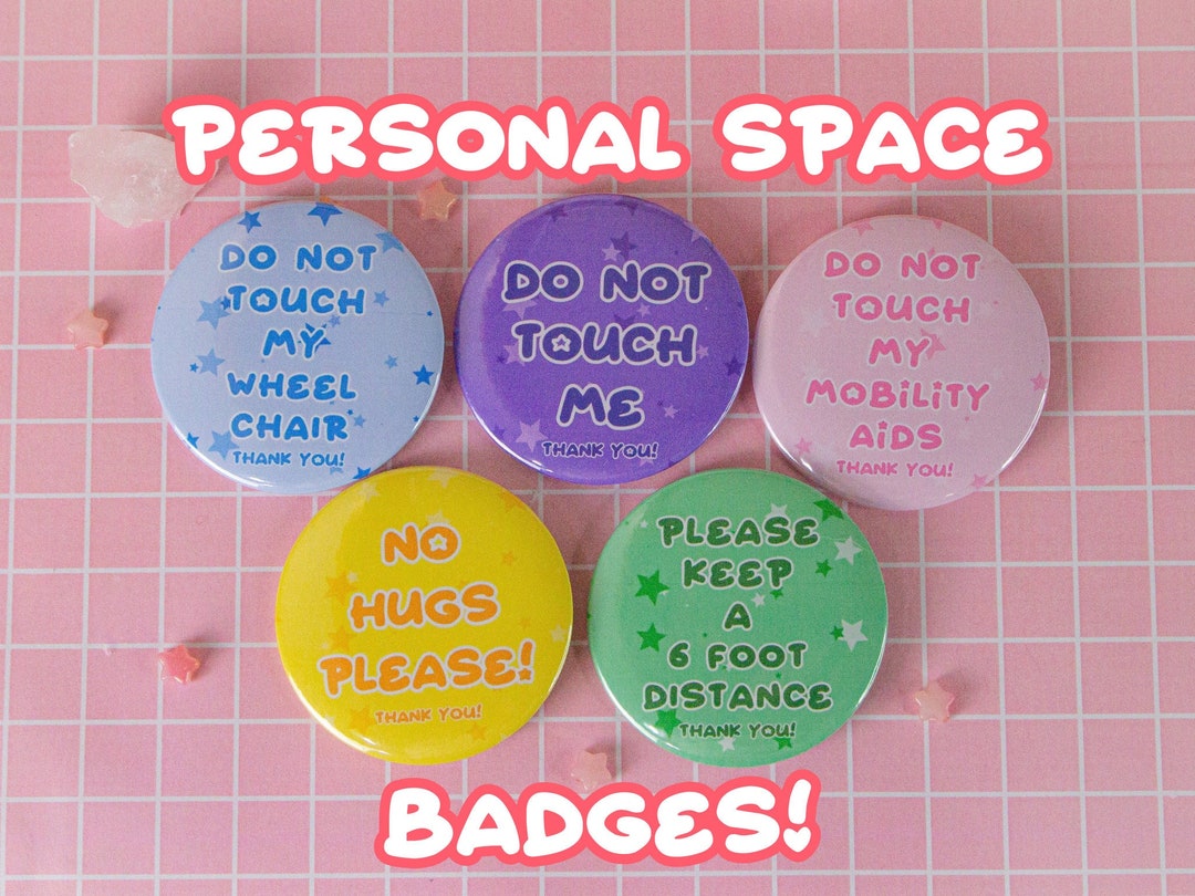 Nonverbal Communication Badge for Personal Space | Mobility Aid Pin ...