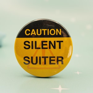 CAUTION Badges | Furry Nonverbal Communication Pin for Comic Cons ...