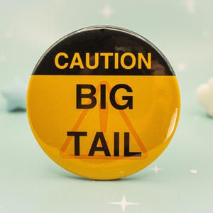 CAUTION Badges | Furry Nonverbal Communication Pin for Comic Cons ...