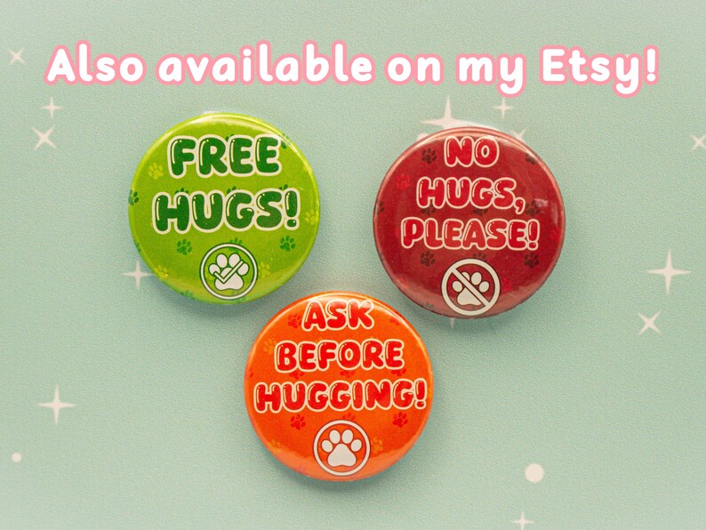 No Hugs, Please! Badge | Hug Traffic Light for Comic Conventions ...